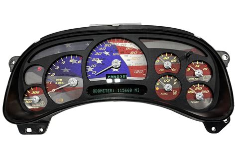 2003 2005 Silverado American Flag Custom Instrument Cluster Iss Auto