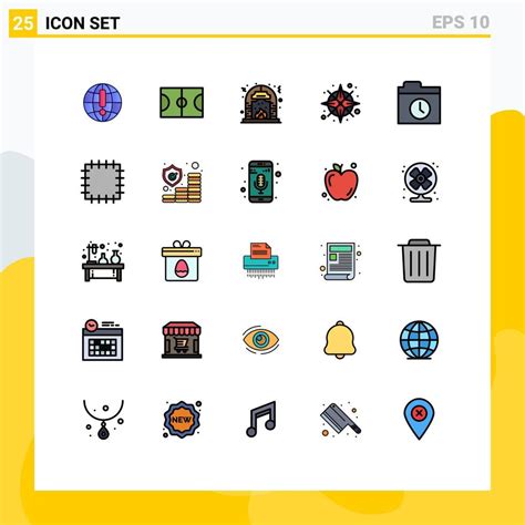 User Interface Pack Of 25 Basic Filled Line Flat Colors Of Folder Location Culture Navigation