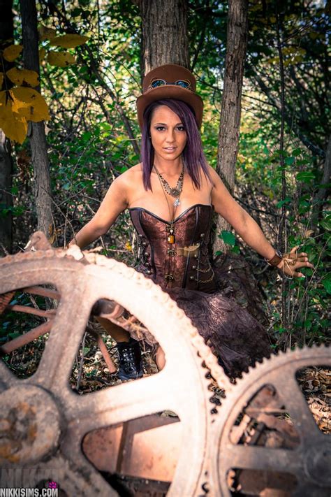 Nikki Sims Does Some Steampunk Dress Up To Wish You A Happy Halloween