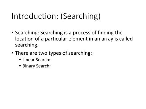 Unit 2 Firstpptx Searching Linear And Binary Search Pptx
