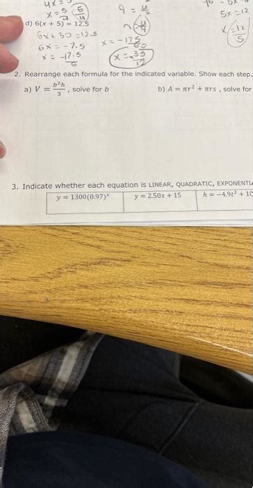 solved 2 rearrange each formula for the indicated variable