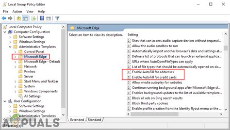 how to enable or disable autofill in microsoft edge