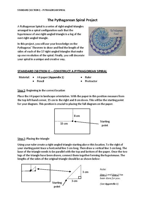 Year Task Pythagoras Theorem Assignment Extension STANDARD SECTION I PYTHAGOREAN