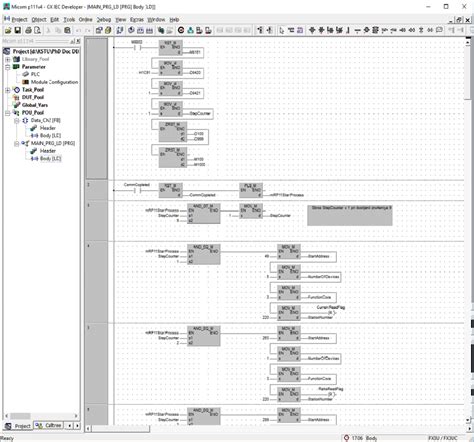 PLC Program Development Window For The Adaptation System The PLC