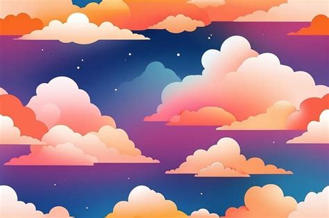 Premium Photo Light Orange Vector Pattern With Clouds Gradient Illustration With Colorful Sky