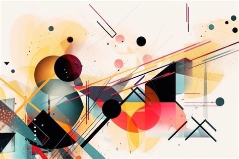 Premium Ai Image Abstract Composition Of Geometric Shapes And Lines Created With Generative Ai
