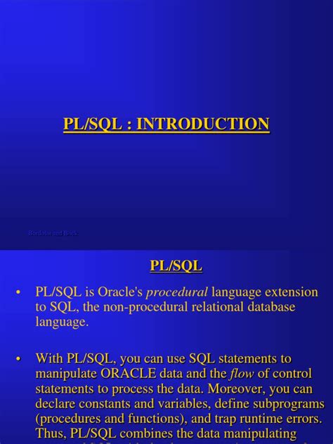 plsql introduction pdf pl sql sql
