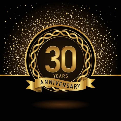 Premium Vector 30th Anniversary Gold Color Template Design For