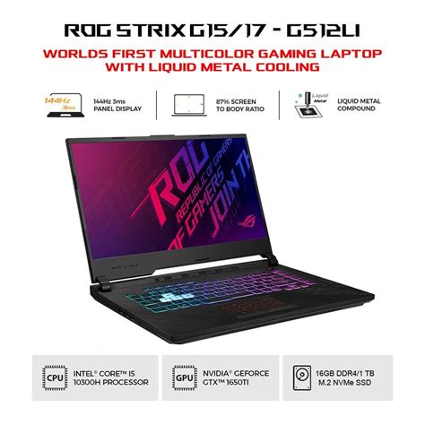Jual Laptop Gaming Asus Rog Strix G Li I H Gb Tb Ssd Gtx Ti Gb Electro Punk