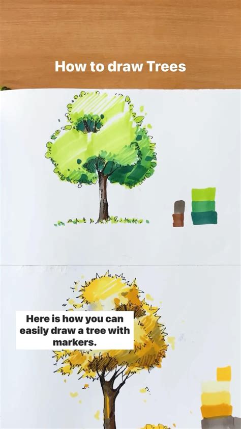 How To Draw Maple Tree Using Markers Artofit