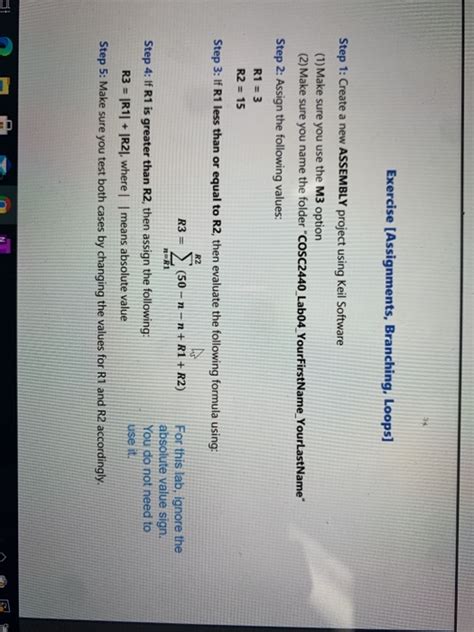 Solved Exercise Assignments Branching Loops Step 1