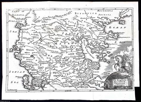 1748 Engraving A Map Of The Kingdoms Of Macedon Thessaly And Epirus
