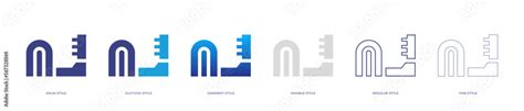 Pilates Ladder Barrel Icon Set Full Style Solid Disable Gradient