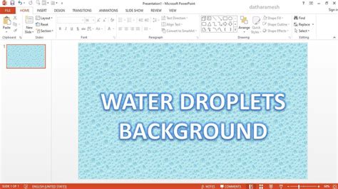 how to add water droplets background in powerpoint youtube