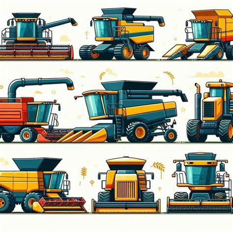 Combine Harvester Vector Illustration Premium Ai Generated Vector