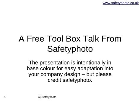 PDF Manual Handling Tool Box Talk Safetyphoto Safety Photo A Free Tool Box Talk From