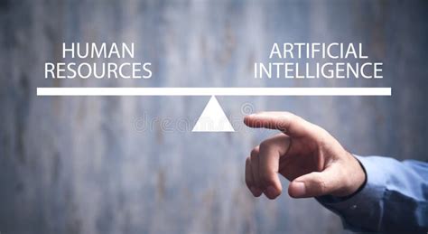 Human Resources And Artificial Intelligence Text On Scales Stock Image Image Of Scales Mind