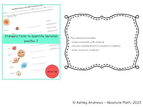 Standard Form To Scientific Notation Practice 2 Teaching Resources
