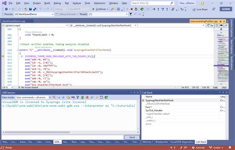 debugging memory corruption errors with dynamic stack checking