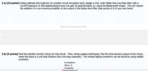 Solved 2 A 15 Points Using Mathcad And Multi Sim Or