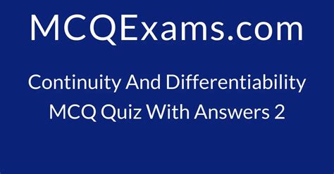 Mcq Questions For Class 12 Commerce Maths Continuity And Differentiability Quiz 2