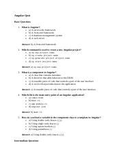 Angular Quiz Basic To Advanced Questions Answers Course Hero