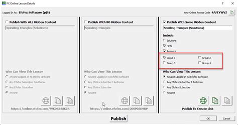 Show Hide Groups Advanced