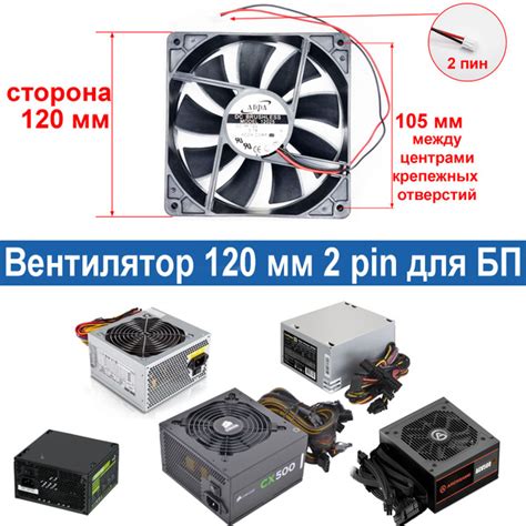Вентилятор для блока питания 120 мм 2 пин - купить кулер по выгодной ...