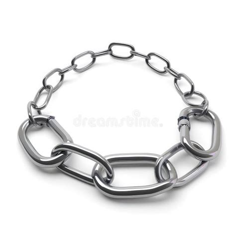 Shiny Chrome Metal Chain Links Forming A Circle Stock Illustration Illustration Of Hardware