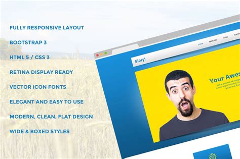 Glory Bootstrap Responsive Template Bootstrap Themes ~ Creative Market