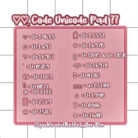 Unicode Pad For Coding And Bullet Journal