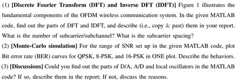 Solved Discrete Fourier Transform DFT And Inverse DFT Chegg