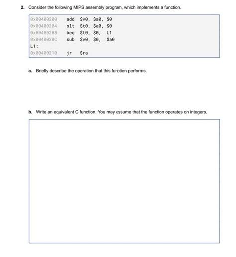 Solved 2 Consider The Following Mips Assembly Program