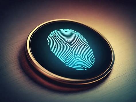 Fingerprint Biometric Authentication Button Premium Ai Generated Image