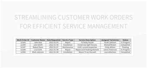 Free Service Request Templates For Google Sheets And Microsoft Excel Slidesdocs