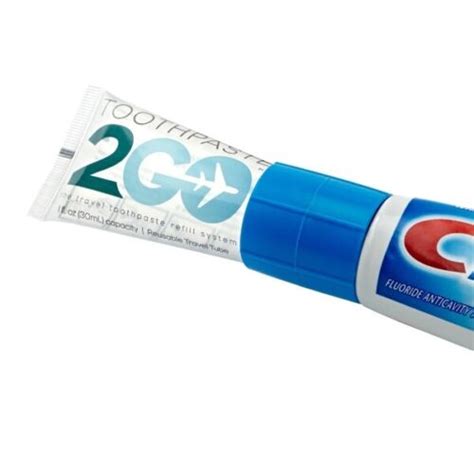 Toothpaste 2 Go Travel Refill Transfer Triple Pack 3 Tubes Adapter Tsa