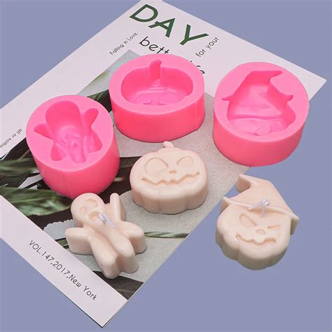 호박 유령 모양 할로윈 퐁당 케이크 실리콘 금형 Diy 초콜릿 베이킹 금형 양초 비누 수지 금형 1 개