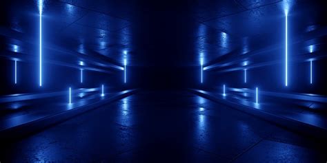 생동감 넘치는 우주선 외계인 네온 레이저 사이버펑크 무대 연단 빛나는 터널 복도 현실적 공상 과학 미래적 어두운 콘크리트 그런지 지하 주차장 쇼룸 3d 렌더링 0명에 대한