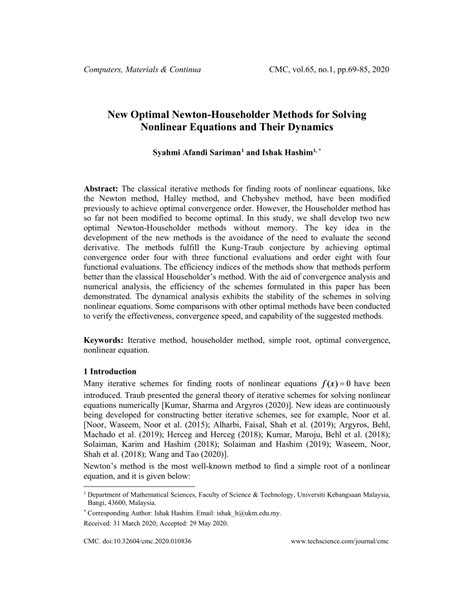 Pdf New Optimal Newton Householder Methods For Solving Nonlinear