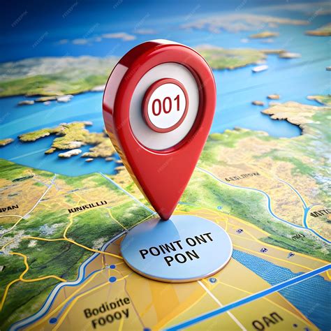 3d Top View Of A Map With Destination Target Point Premium Ai Generated Image