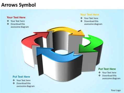 Ppt D Arrows Symbol Operations Management PowerPoint Templates
