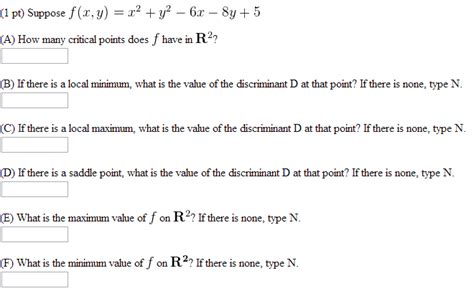 Solved Suppose F X Y X2 Y2 6x 8y 5 How Many