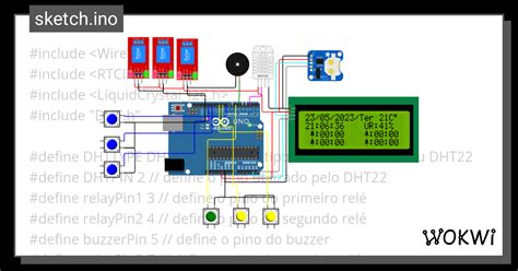 Alarme Sonoro Com 3 Relês Wokwi Esp32 Stm32 Arduino Simulator