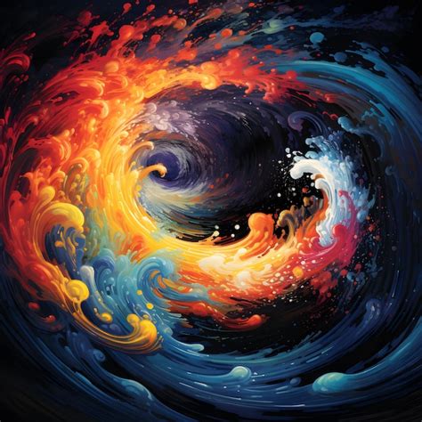 Premium Ai Image A Swirling Vortex Of Vibrant Colors And Shapes