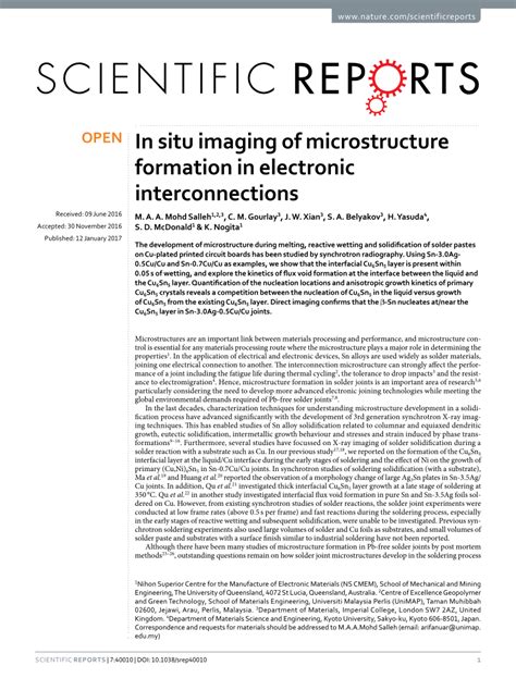 Pdf In Situ Imaging Of Microstructure Formation In Electronic
