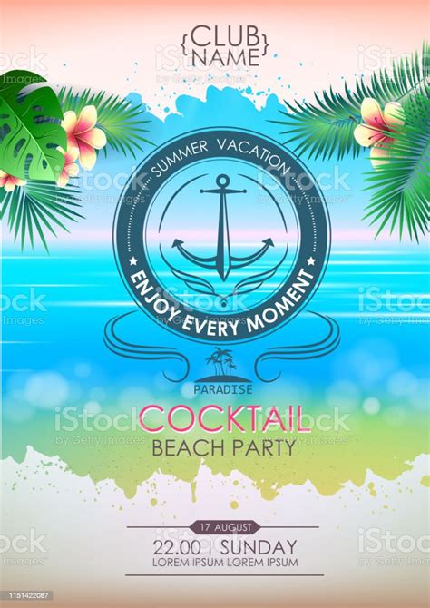여름 디스코 포스터 칵테일 비치 파티입니다 모든 순간을 즐길 수 있는 레터링 포스터 계절에 대한 스톡 벡터 아트 및 기타 이미지 계절 나침반 디스코 춤 Istock