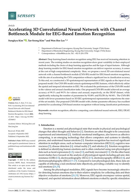 PDF Accelerating D Convolutional Neural Network With Channel Bottleneck Module For EEG Based