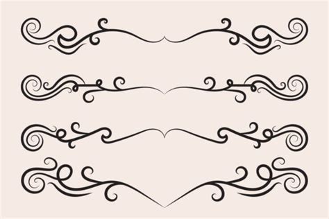 Filigree Dividers Scroll Separators Svg Graphic By Nurearth · Creative