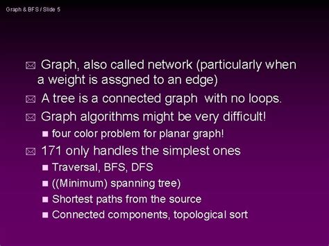 Graph BFS Graph BFS Slide 2 Graphs Extremely