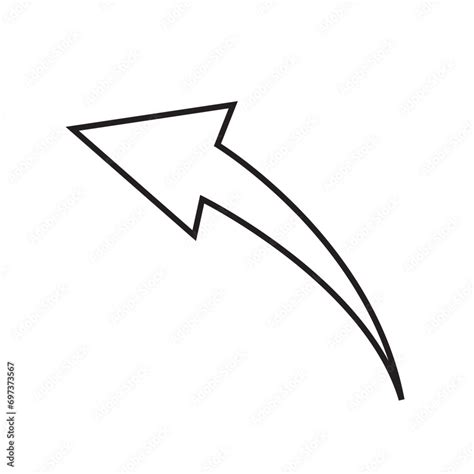 Curve Arrow Vector Outline Pointing Icons And Symbols Editable Outline